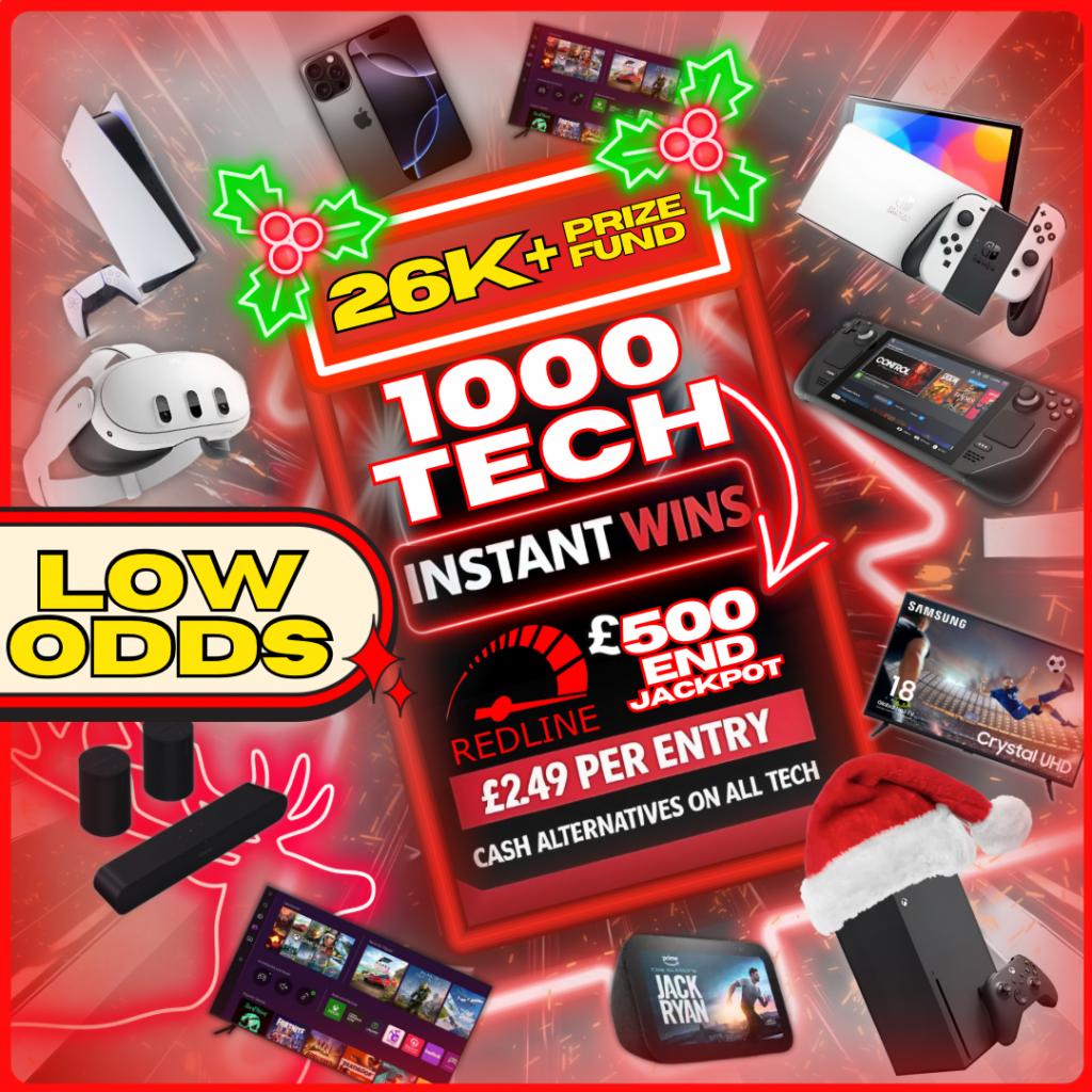 Low Odds 1000 INSTANT WINS £26K+ Prize Fund - Redline Competitions