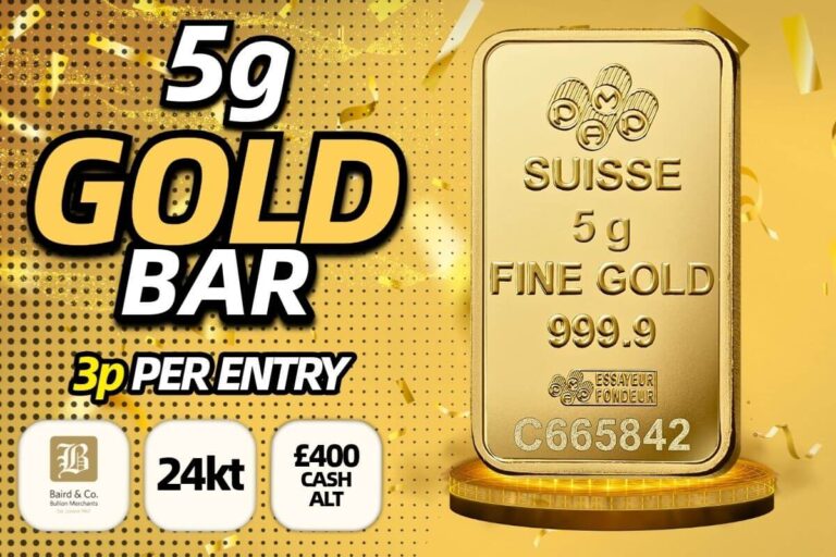 Win A 5g Gold Bar for Just 3p! - Redline Competitions